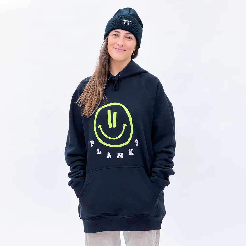 PLANKS Organic Raglan Smiley Hood 2024 - Black – Snow and Surf