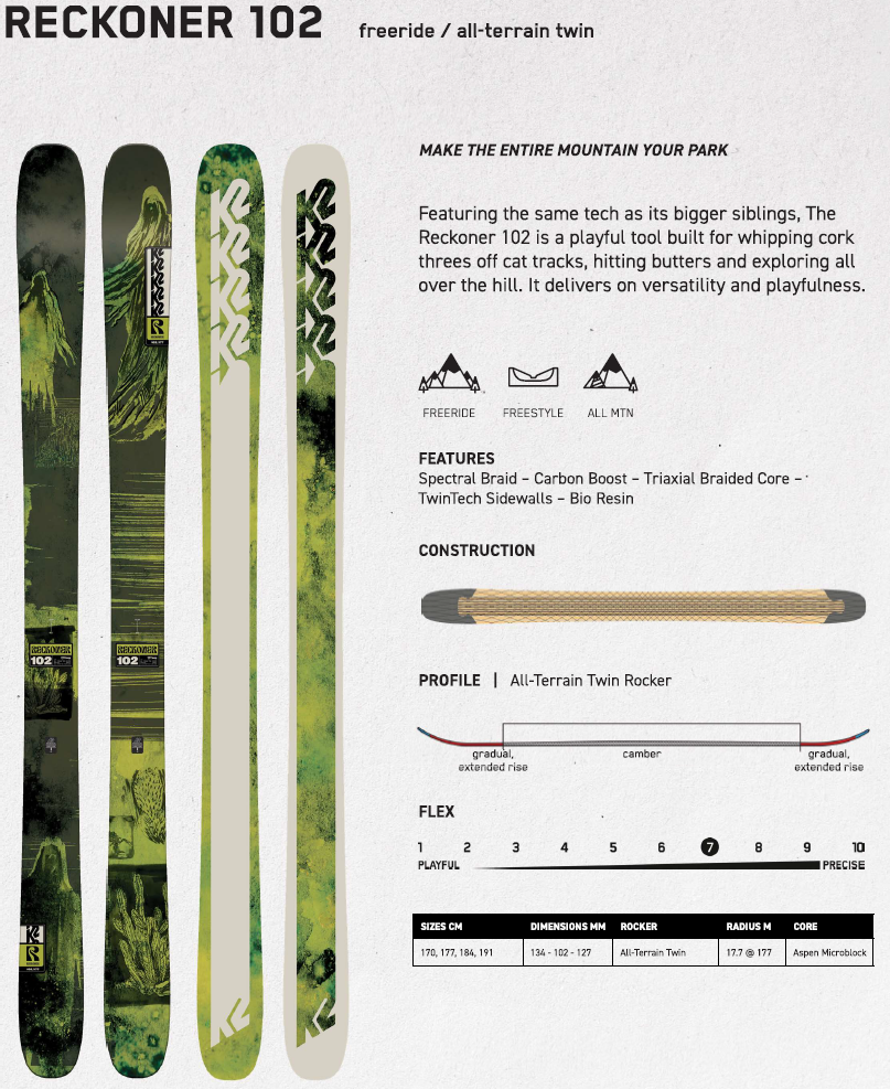 K2 Reckoner 102 2026 – Snow and Surf
