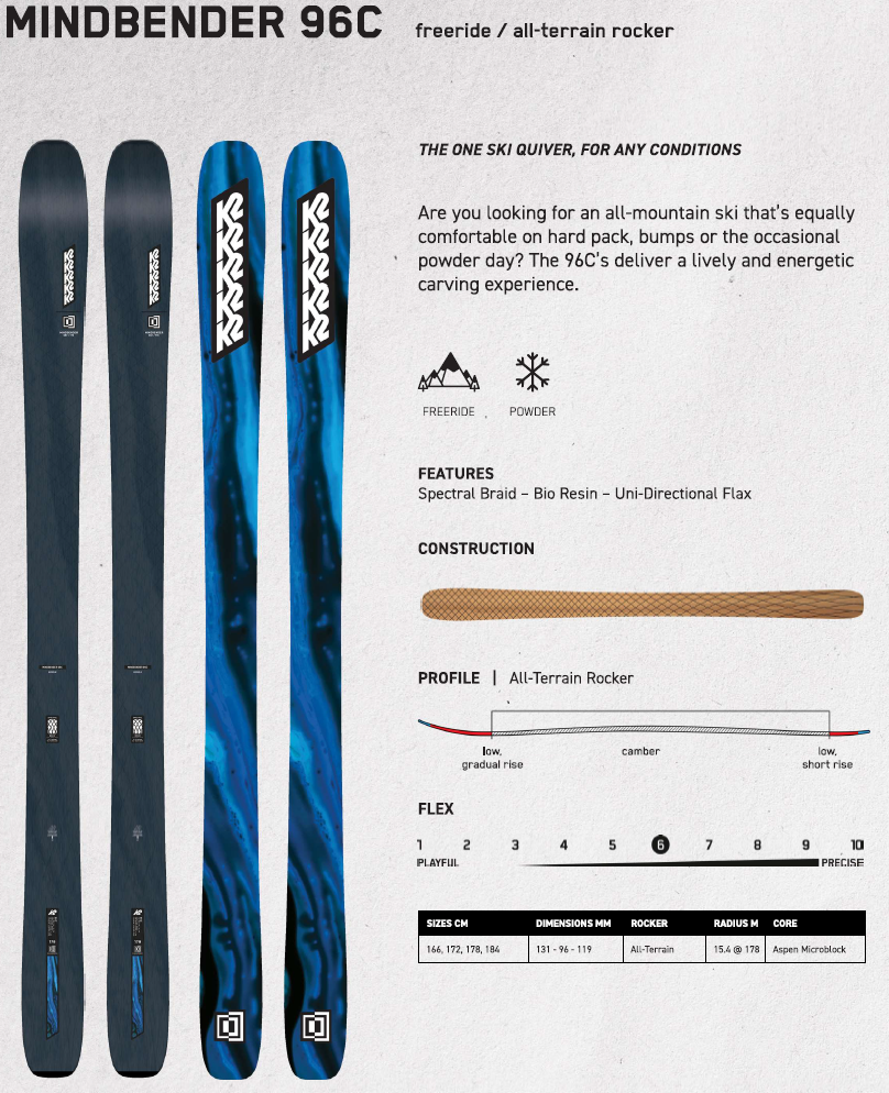 K2 Mindbender 96C 2026 – Snow and Surf
